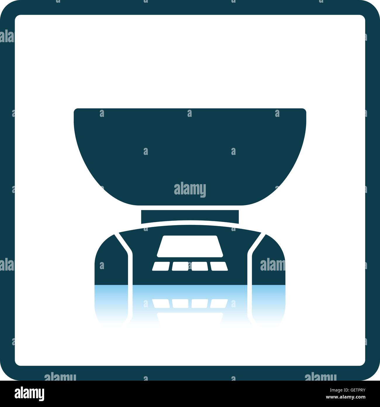Kitchen electric scales icon. Shadow reflection design. Vector ...
