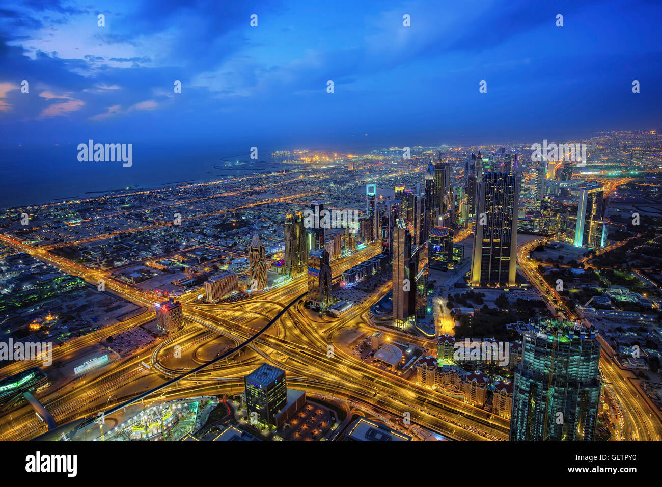 View from the observation deck of the worlds tallest building Stock ...