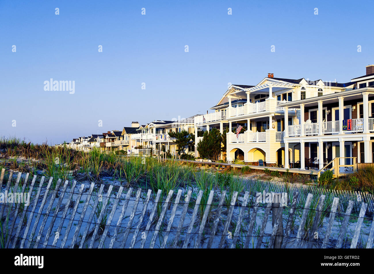 Beachfront vacation houses Stock Photo - Alamy