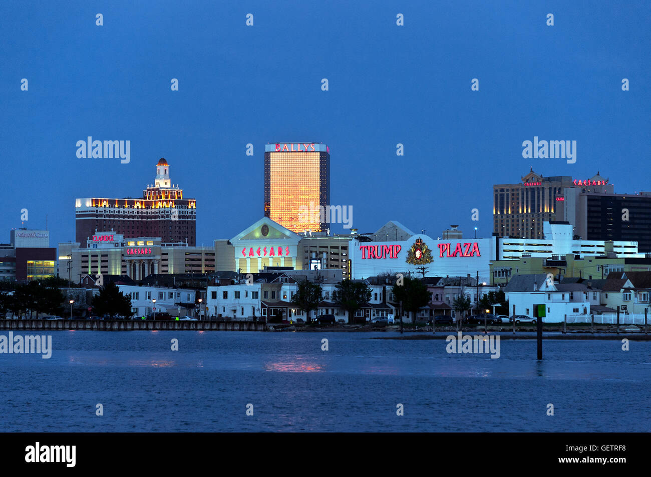 Atlantic City skyline at night Stock Photo - Alamy