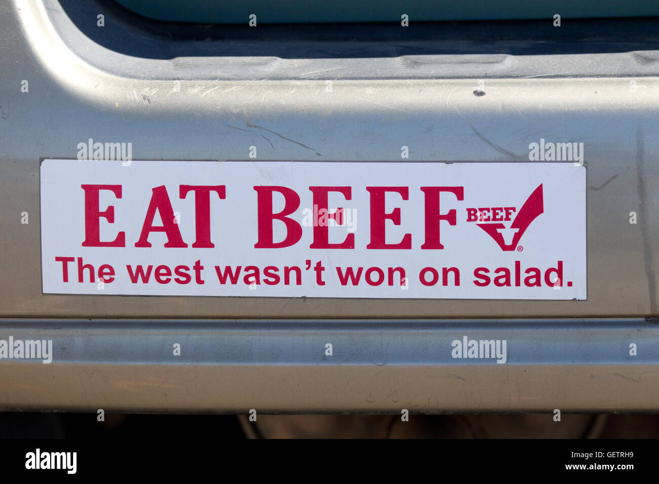 Eat Beef Bumper Sticker Stock Photo - Alamy