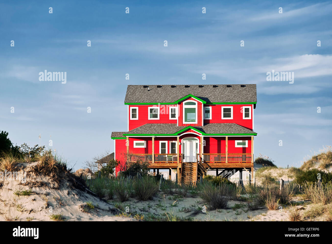 Waterfront beach house Stock Photo - Alamy