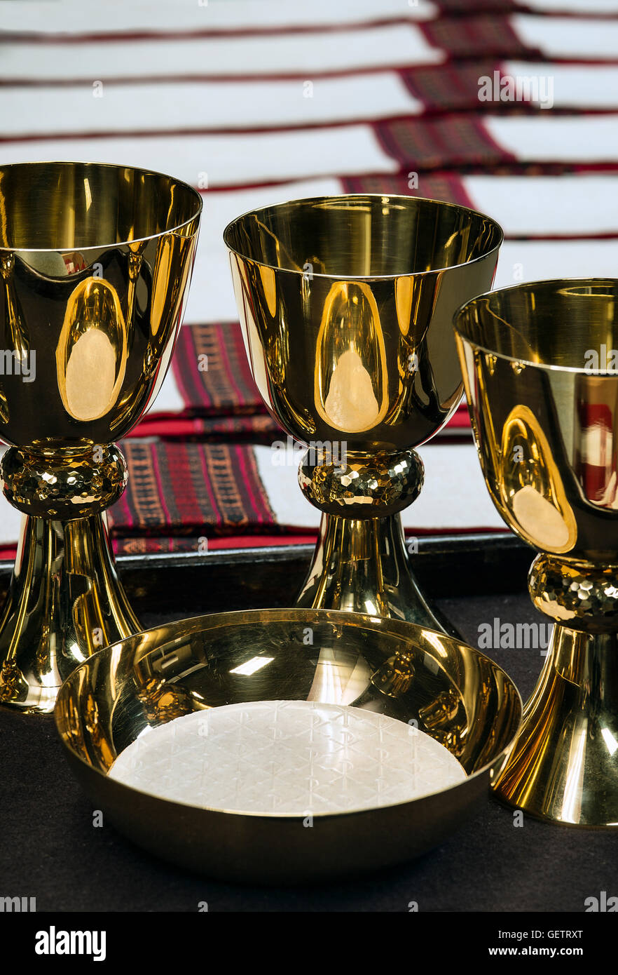 Sacristy preparation for the celebration of a catholic mass Stock Photo ...