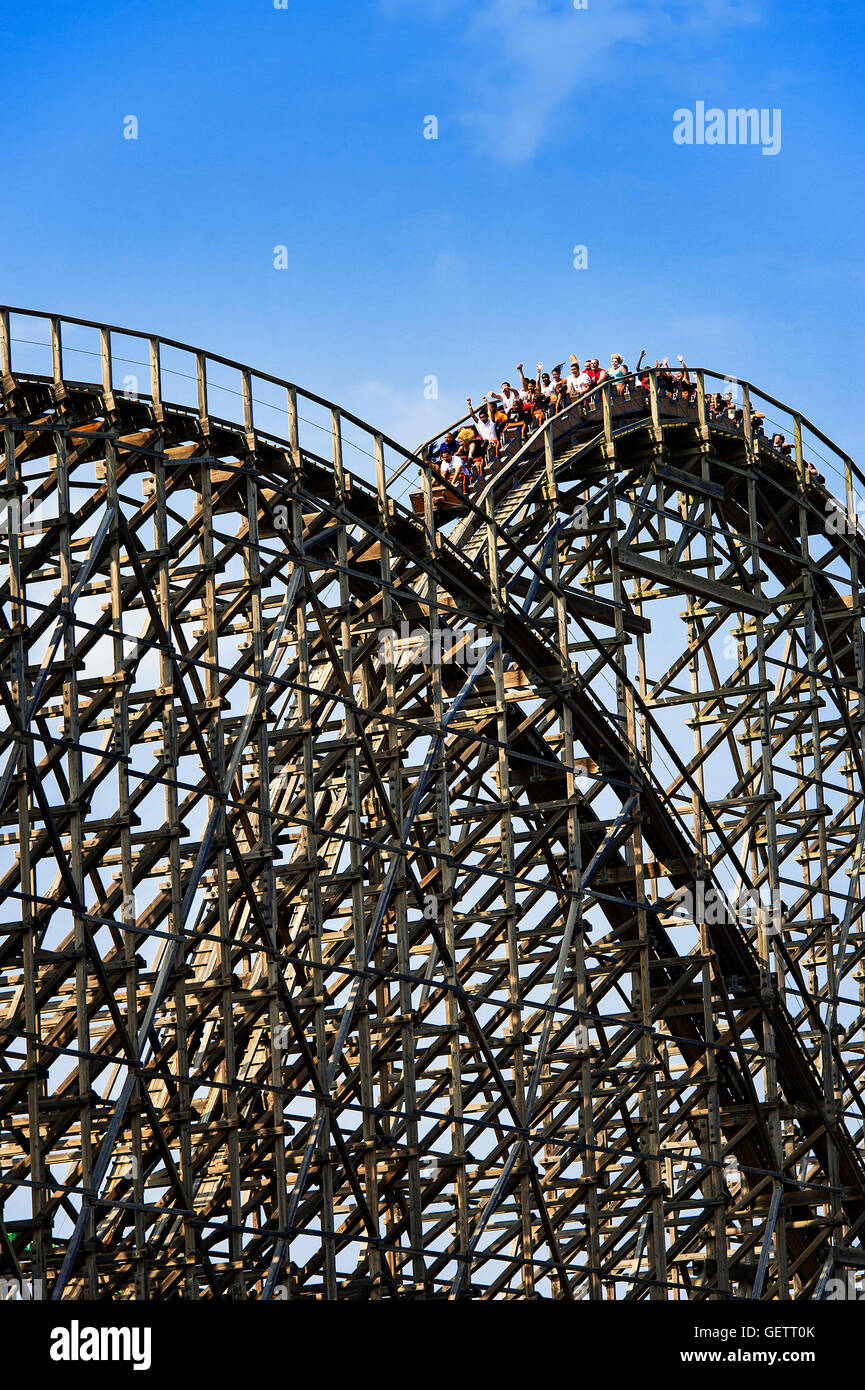 El Toro wooden roller coaster Stock Photo - Alamy