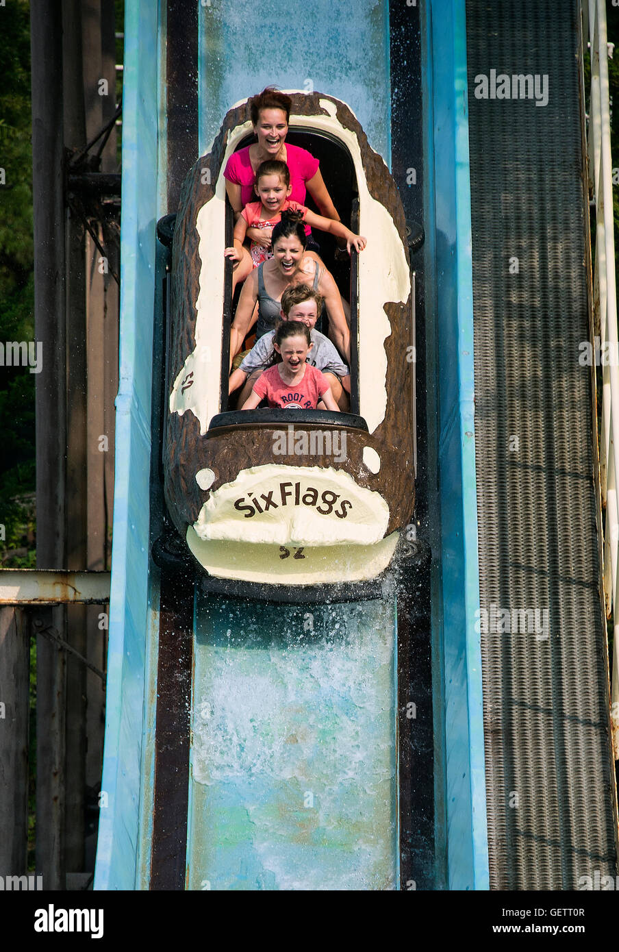 Saw Mill log flume at Great Adventure Stock Photo - Alamy