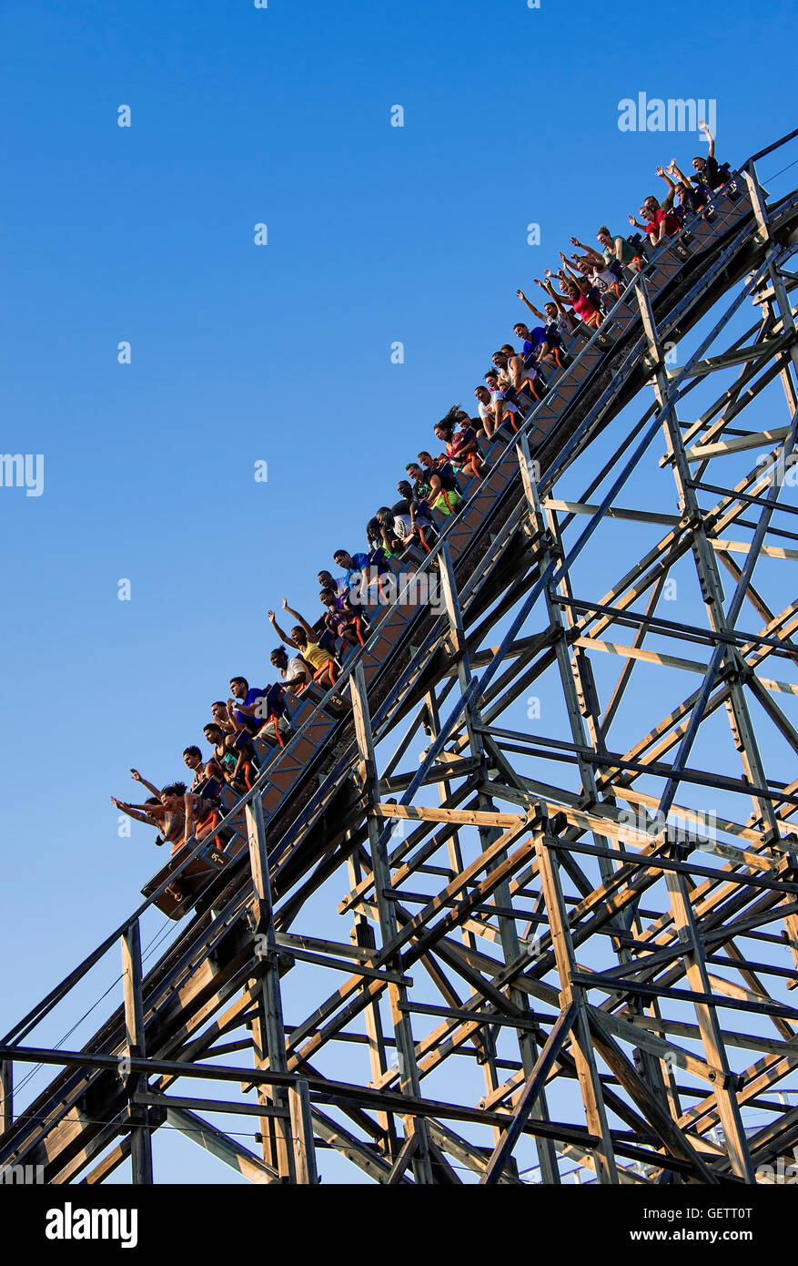 El Toro wooden roller coaster at Great Adventure Stock Photo - Alamy