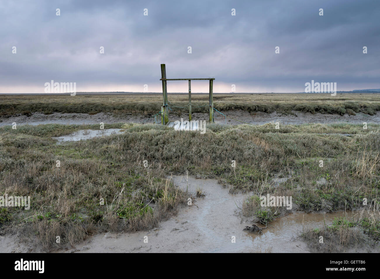 A jetty beside the creek at Thornham Stock Photo - Alamy