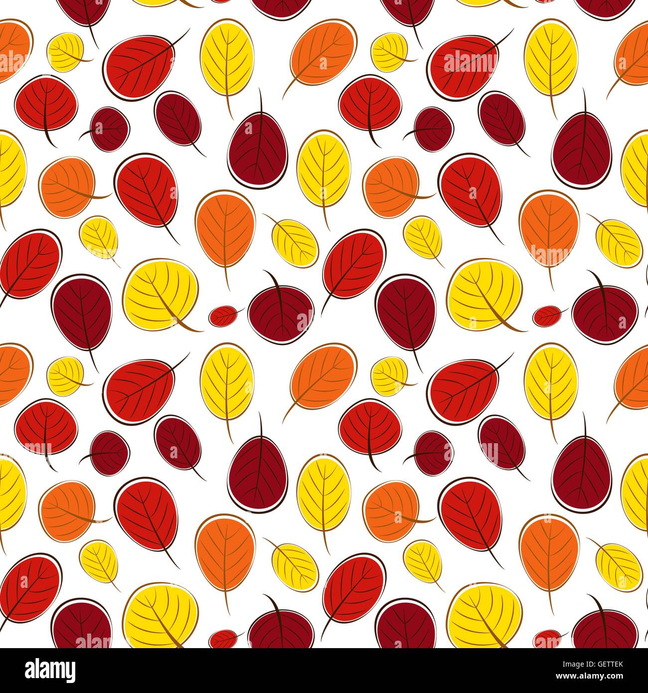 Autumn Leaves Seamless Pattern Background Vector Illustration Stock ...