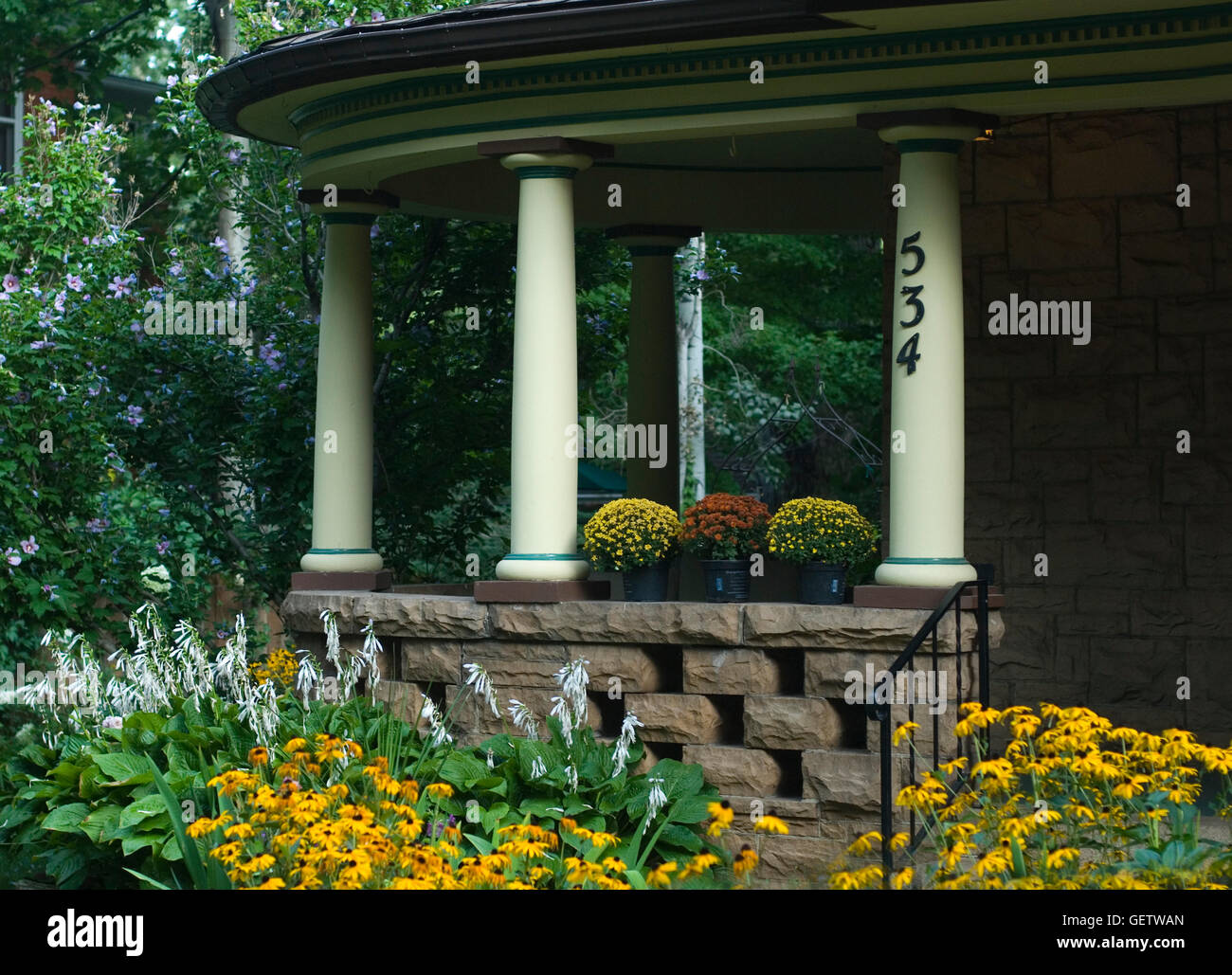 Garden in the historic Mapleton Hill neighborhood near downtown Boulder ...