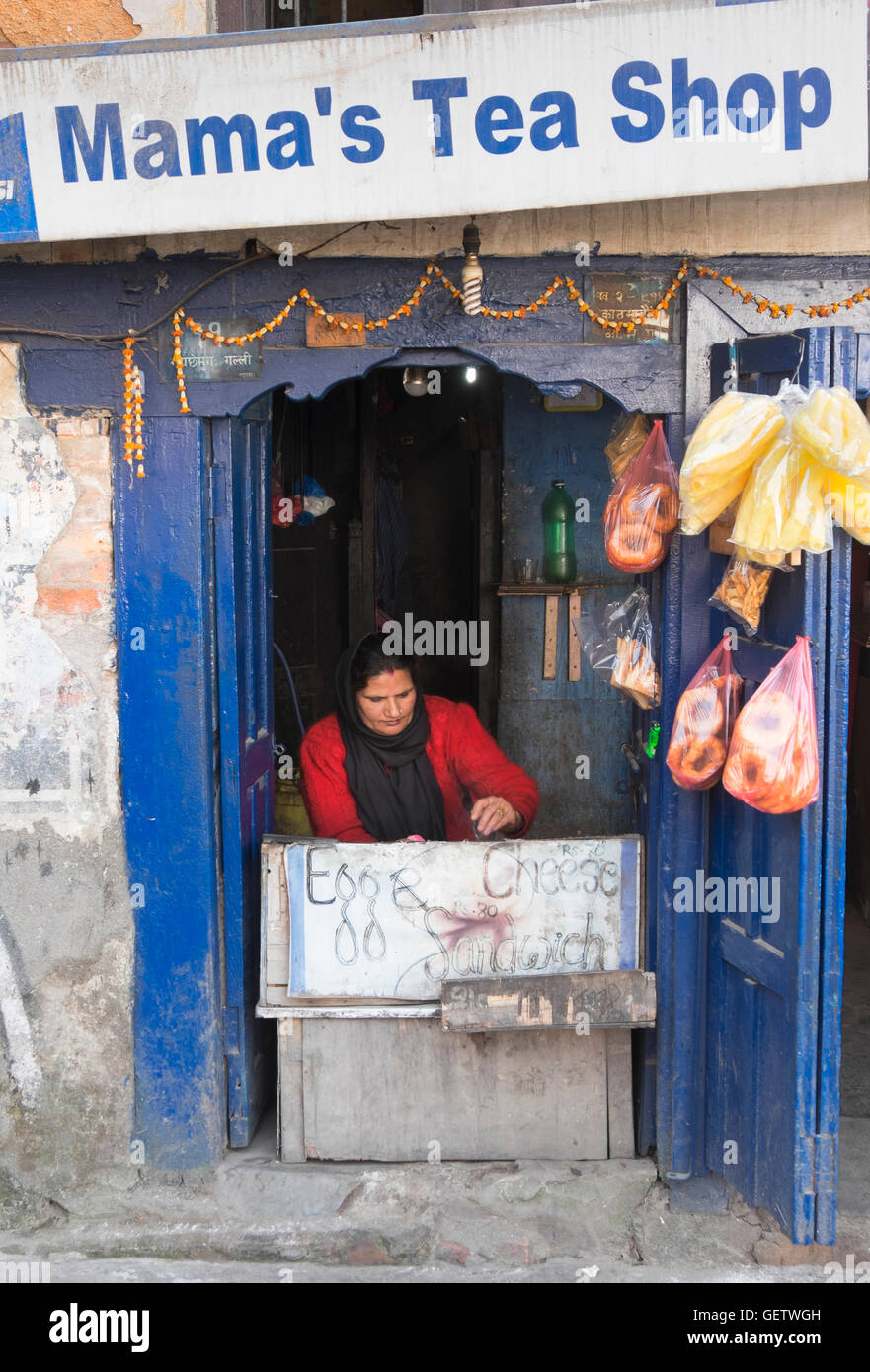 Traditional tea shop in the Durbar Square district of Kathmandu Stock ...