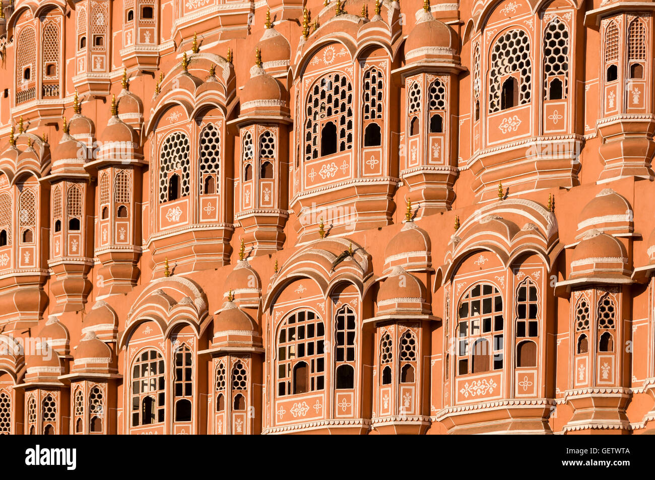 Close up of the windows of the Palace of the Winds in Hawa Mahal Stock ...