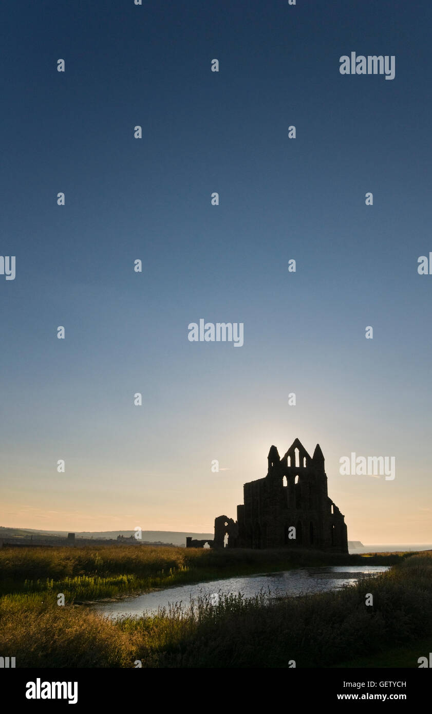 Silhouette of Whitby Abbey in North Yorkshire Stock Photo - Alamy