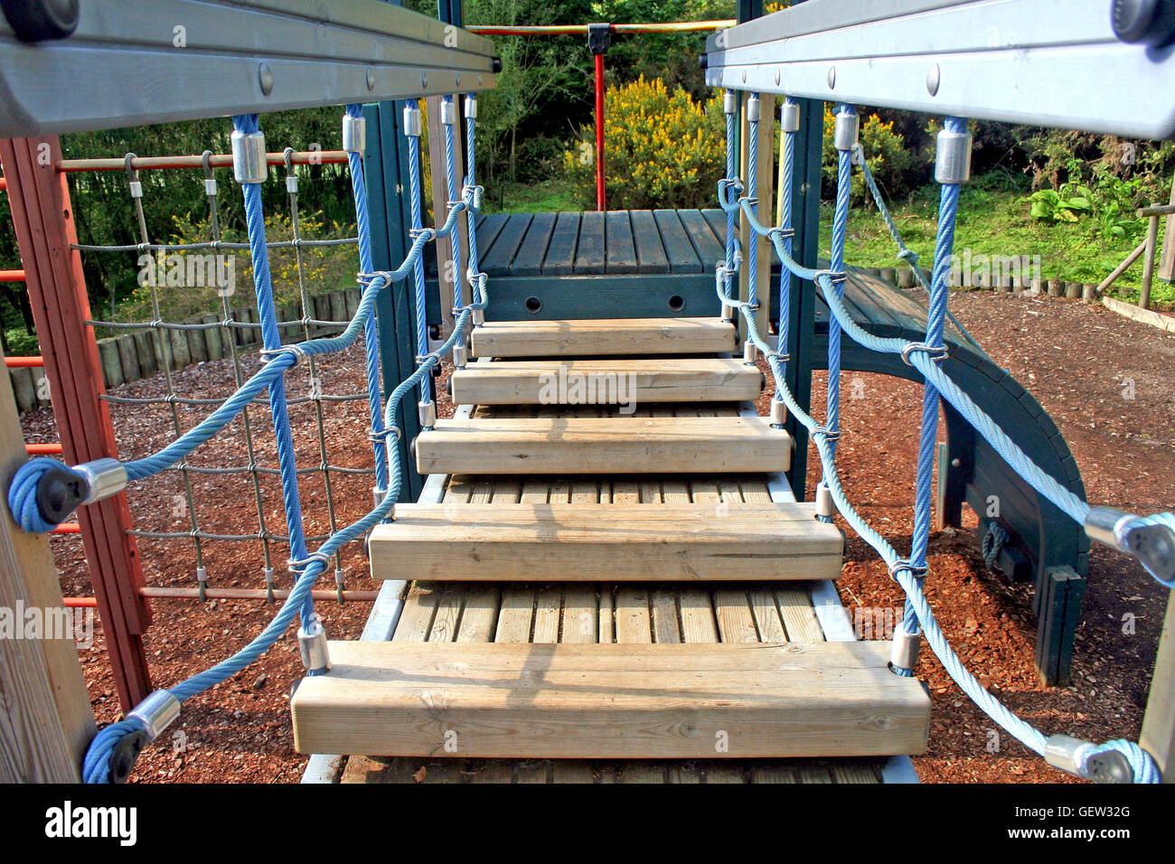 A bridge in a children's playground in the UK Stock Photo - Alamy