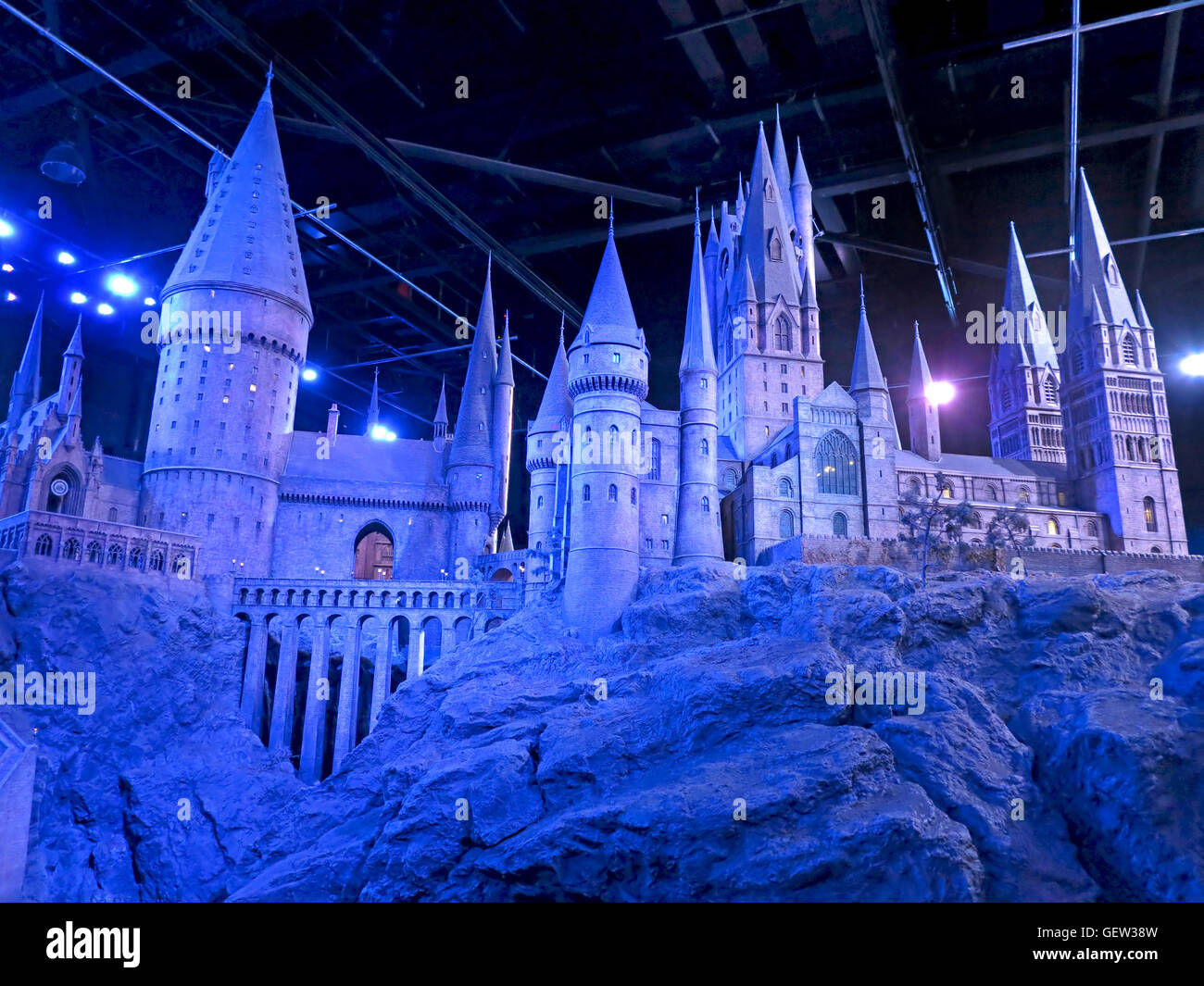 London, England. July 30th, 2012. A scale model of Hogwarts at The ...