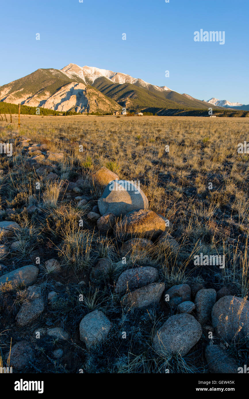 Mount Princeton (14,197') and the Chalk Cliffs, central Colorado, USA ...