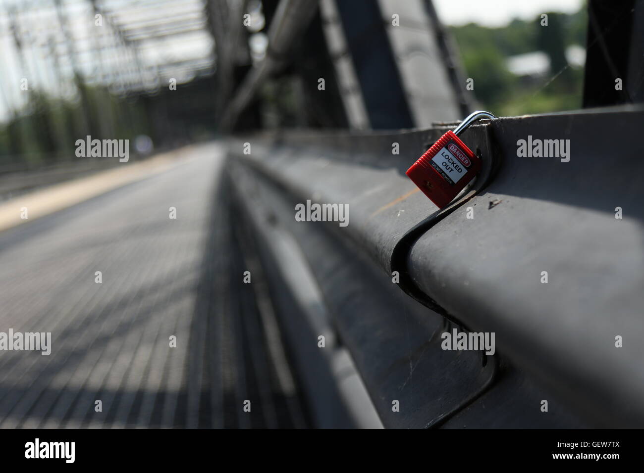 Lock on a bridge Stock Photo - Alamy