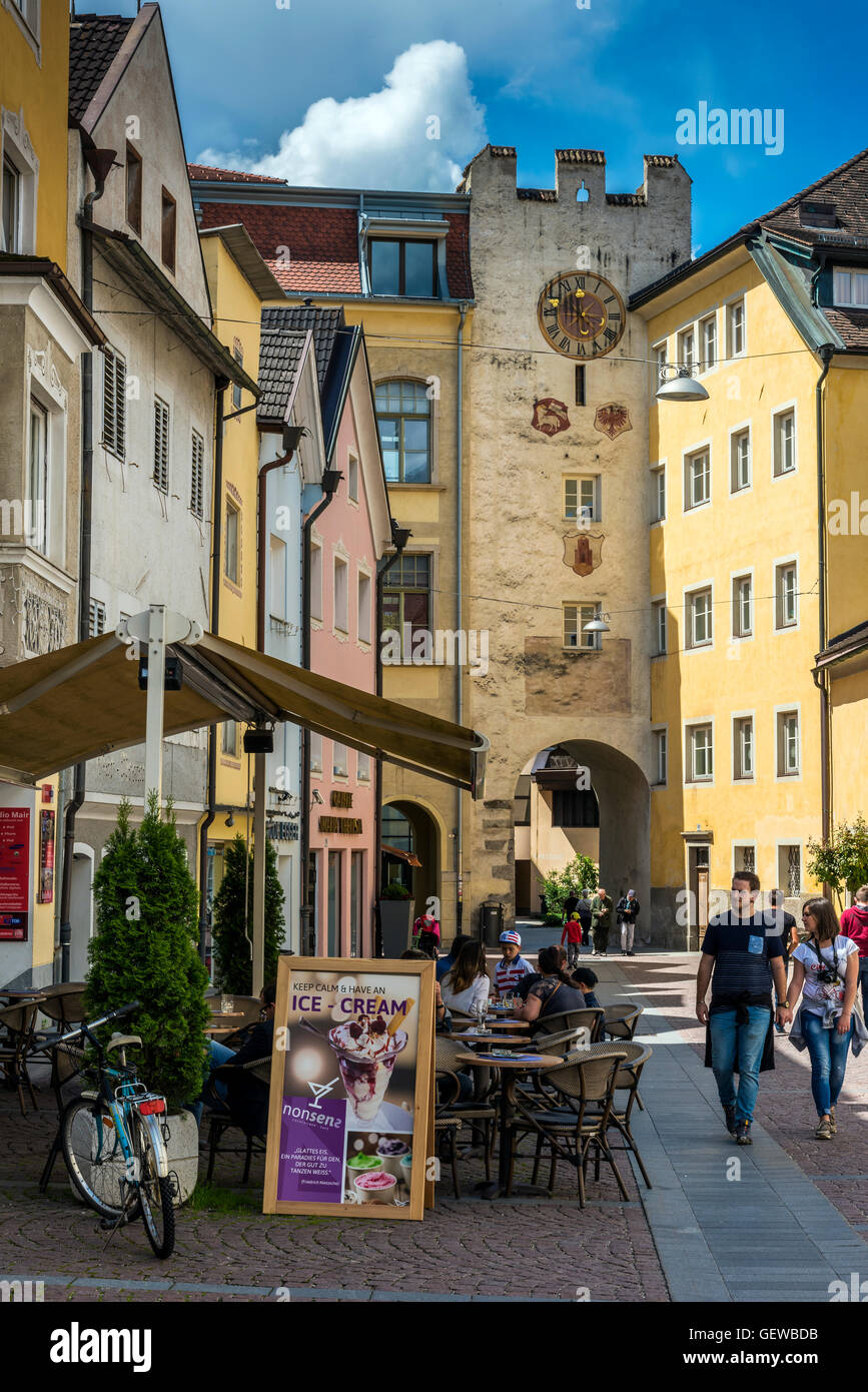 Street in the old town of Brunico - Bruneck, Alto Adige - South Tyrol ...