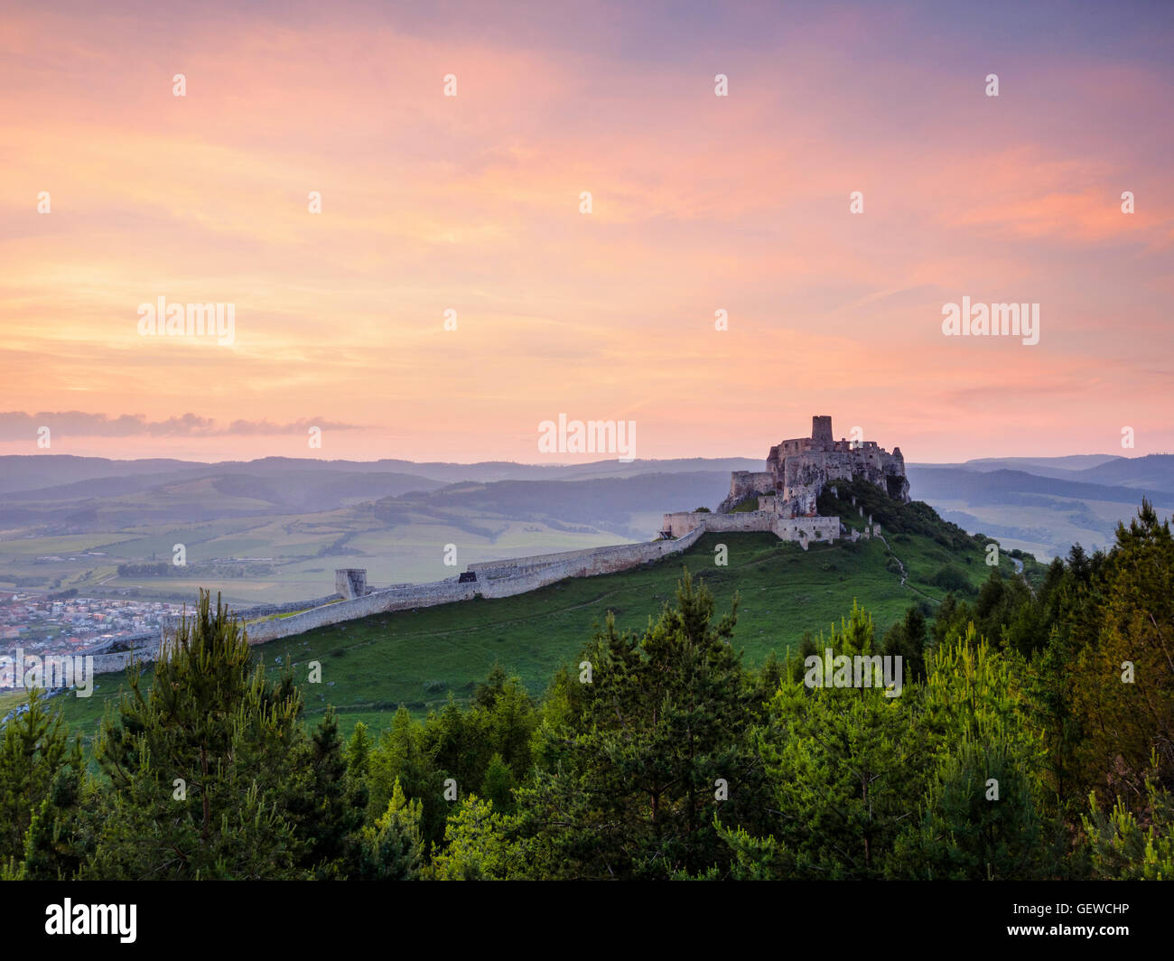 The UNESCO World Heritage Site of Spis Castle in Slovakia Stock Photo ...