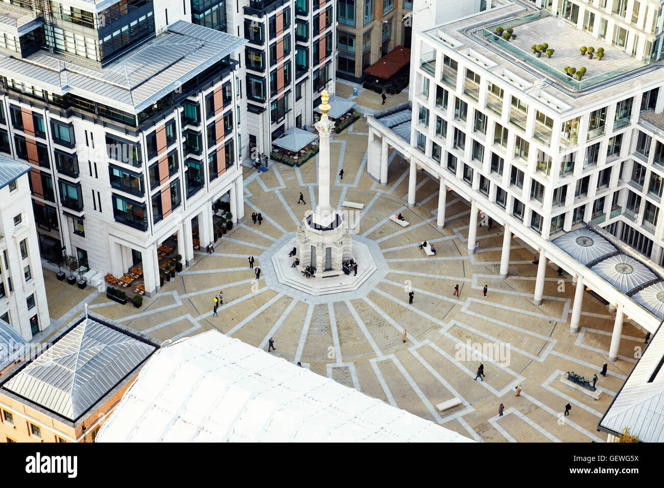 An elevated shot of Paternoster Square from St Pauls Cathedral Stock ...