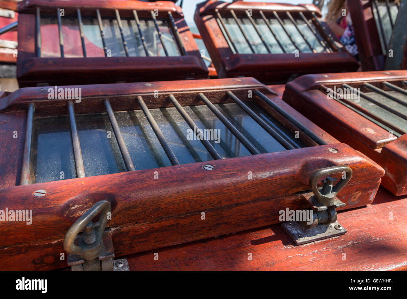 details equipment of ship on deck. different elements sailboat rigging ...