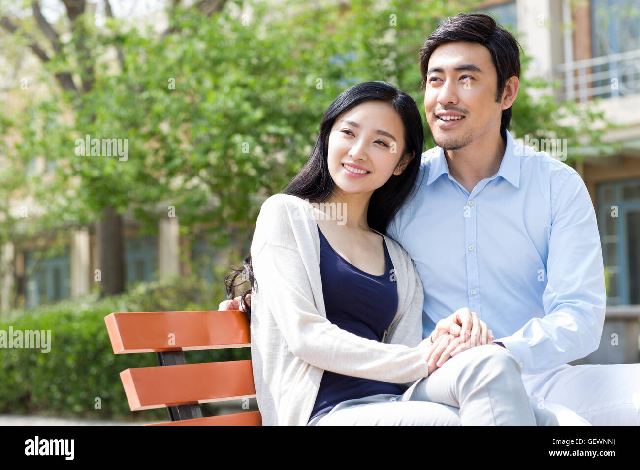 Happy young Chinese couple Stock Photo - Alamy