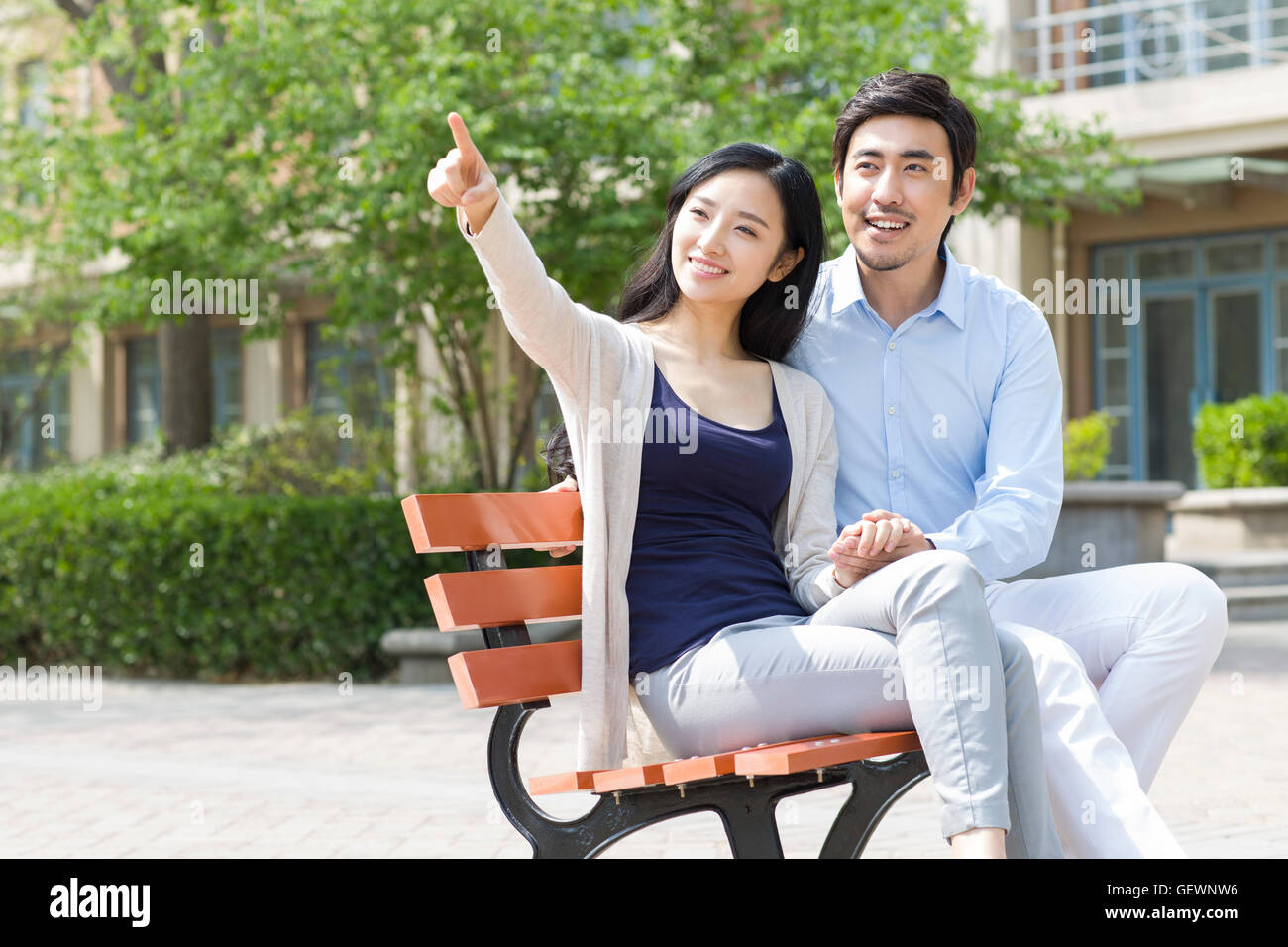 Happy young Chinese couple Stock Photo - Alamy
