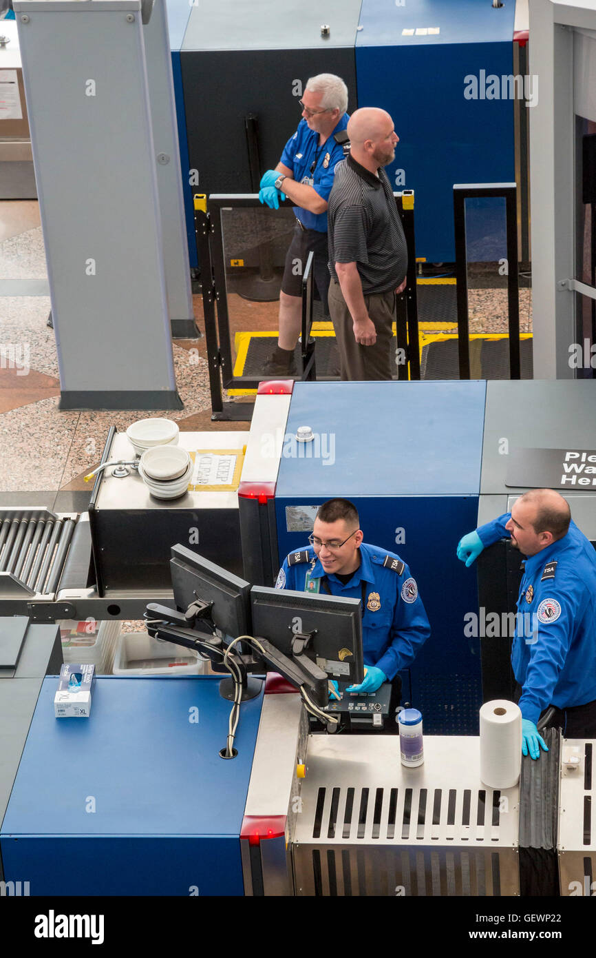Denver, Colorado - Security screening of passengers at Denver ...