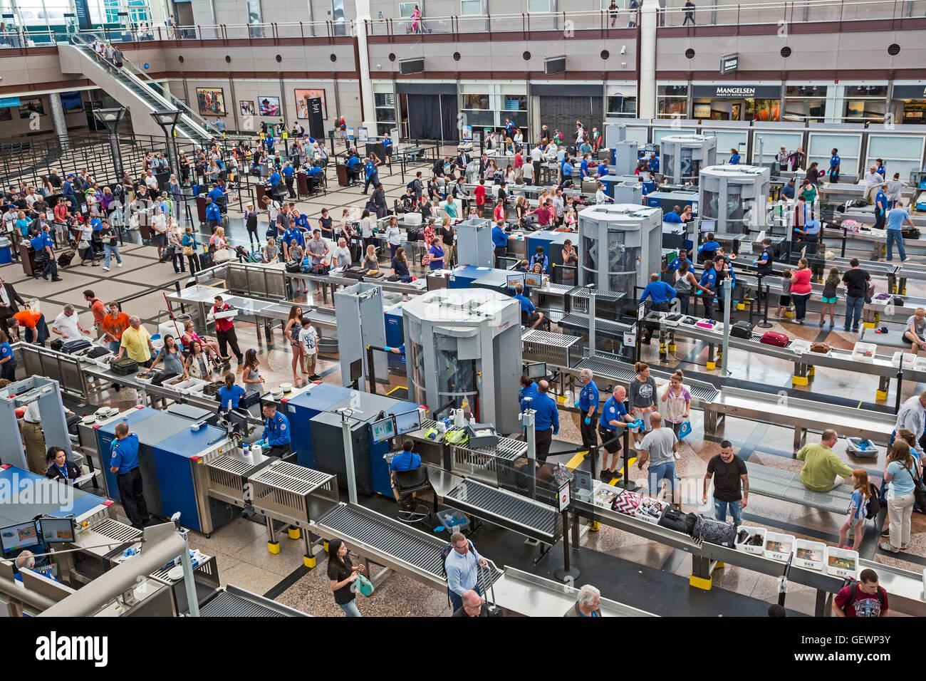 Denver, Colorado - Security screening of passengers at Denver ...