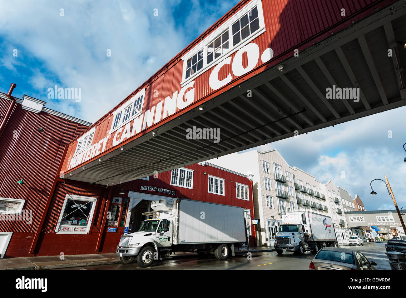 Pedestrian bridge over main street in Monterey Stock Photo - Alamy