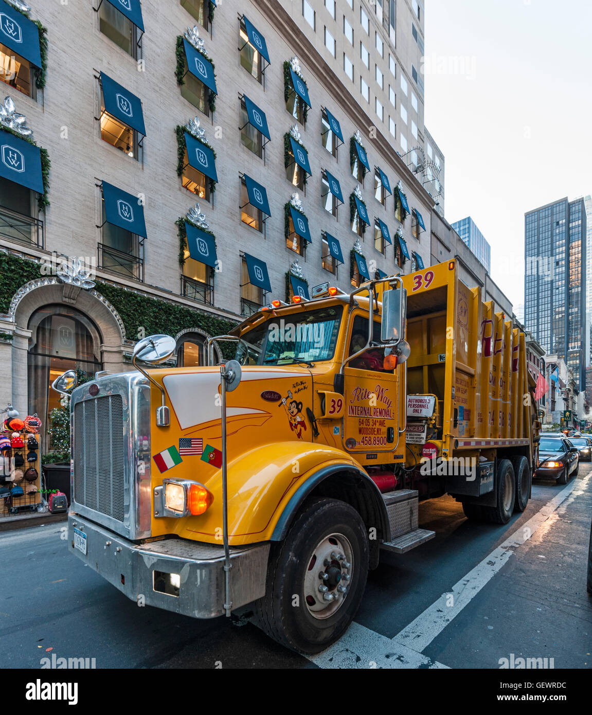 Yellow Garbage Truck