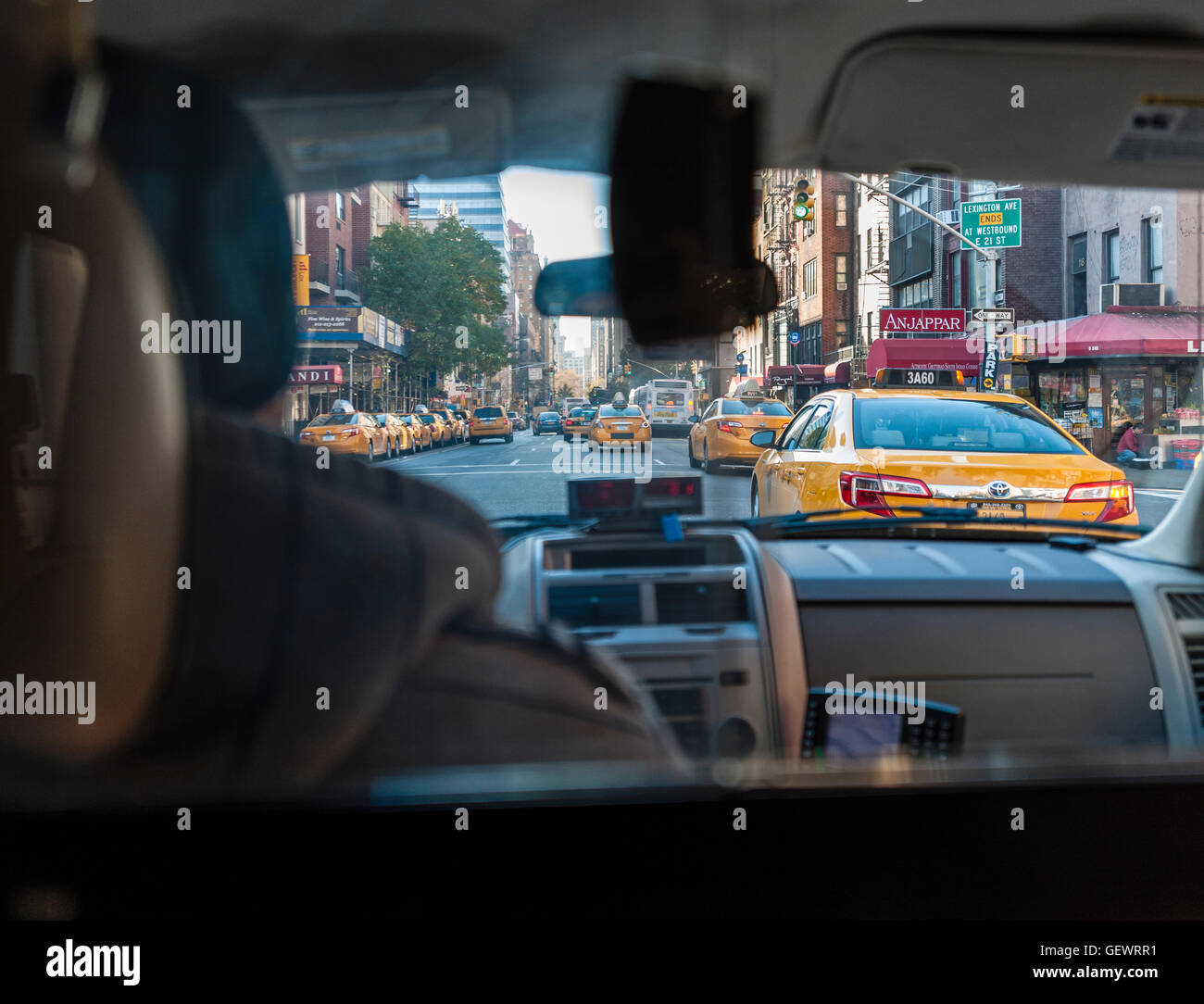 View from back seat taxi hi-res stock photography and images - Alamy