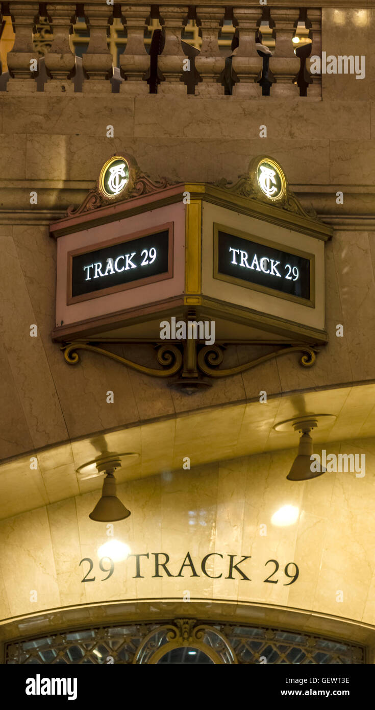 Track 29 sign at Grand Central Terminal Stock Photo - Alamy