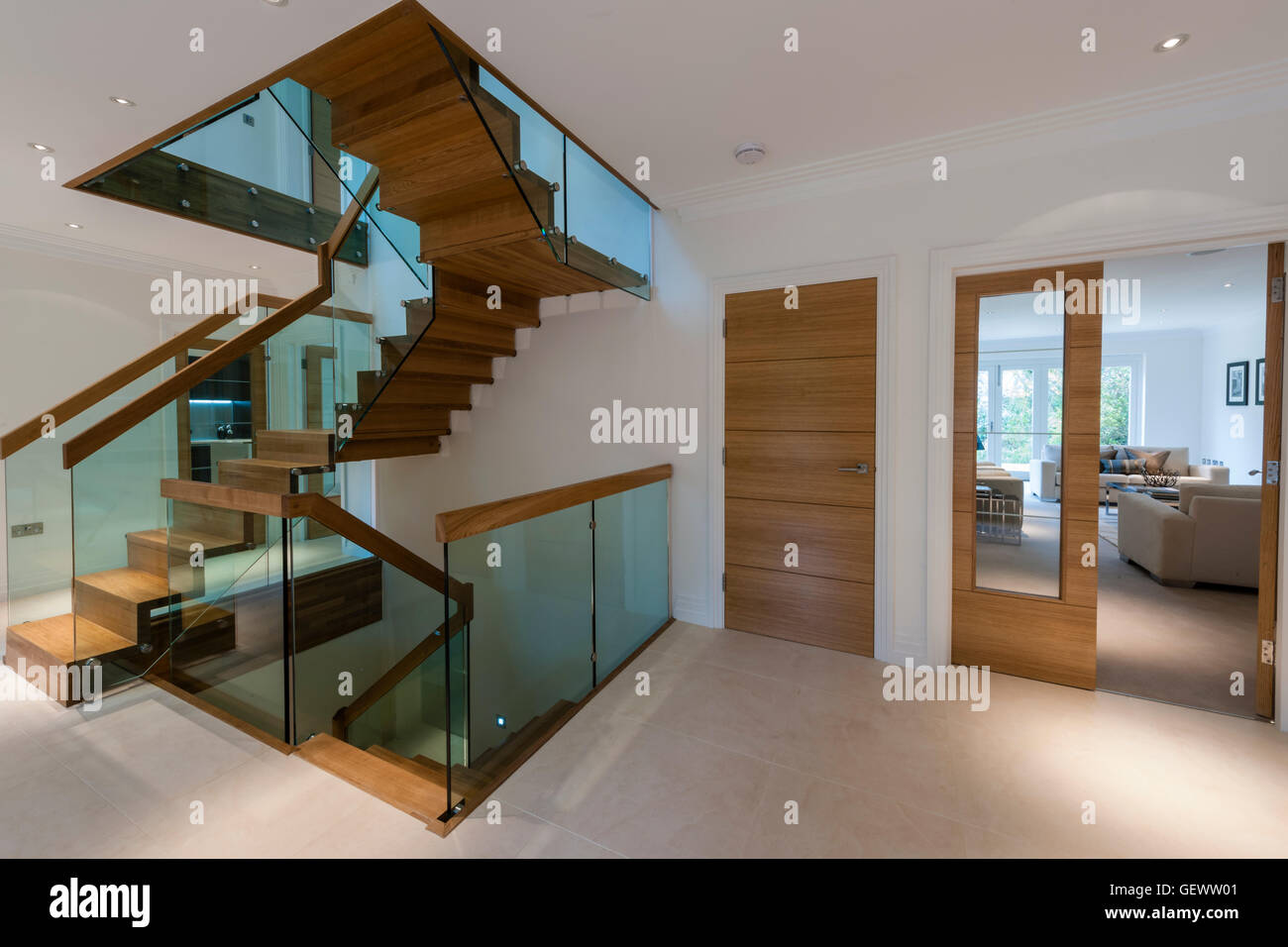 Interior of modern house in Virginia Water Stock Photo - Alamy