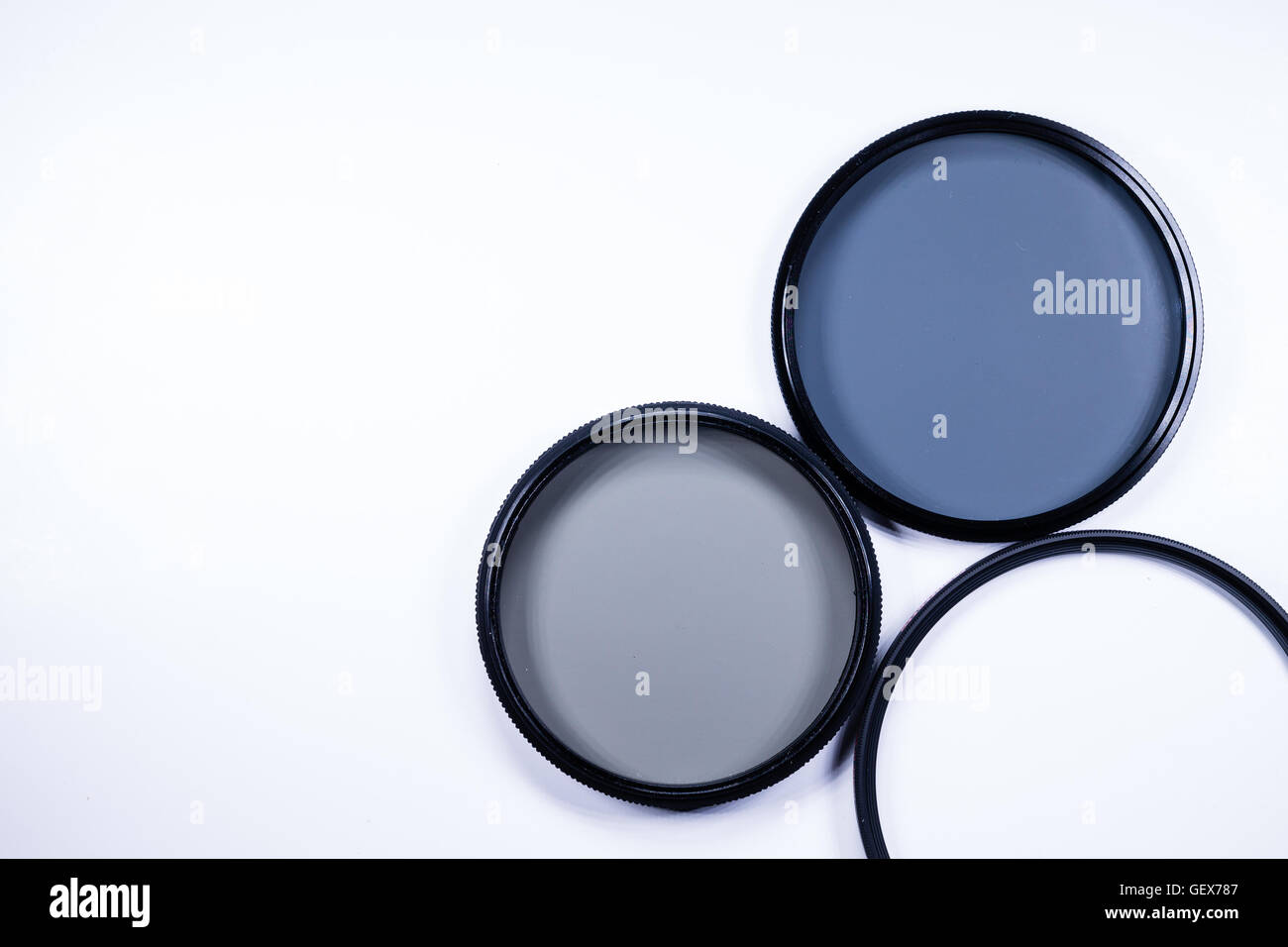 Photographic camera equipment lens filter on white background Stock ...