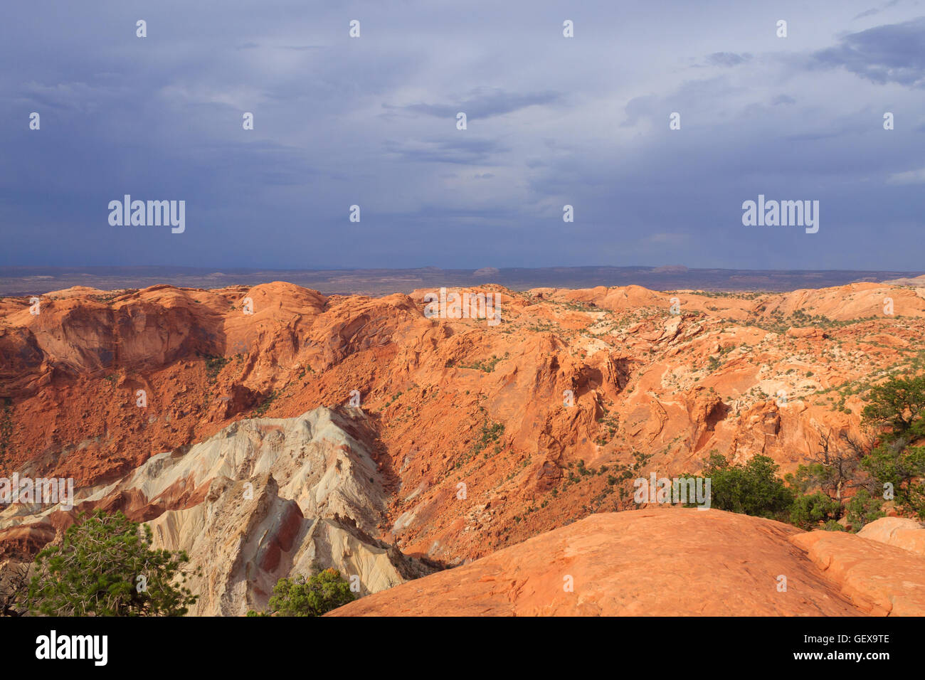 Panorama from Canyonlands National Park, USA. Upheaval Dome viewpoint ...