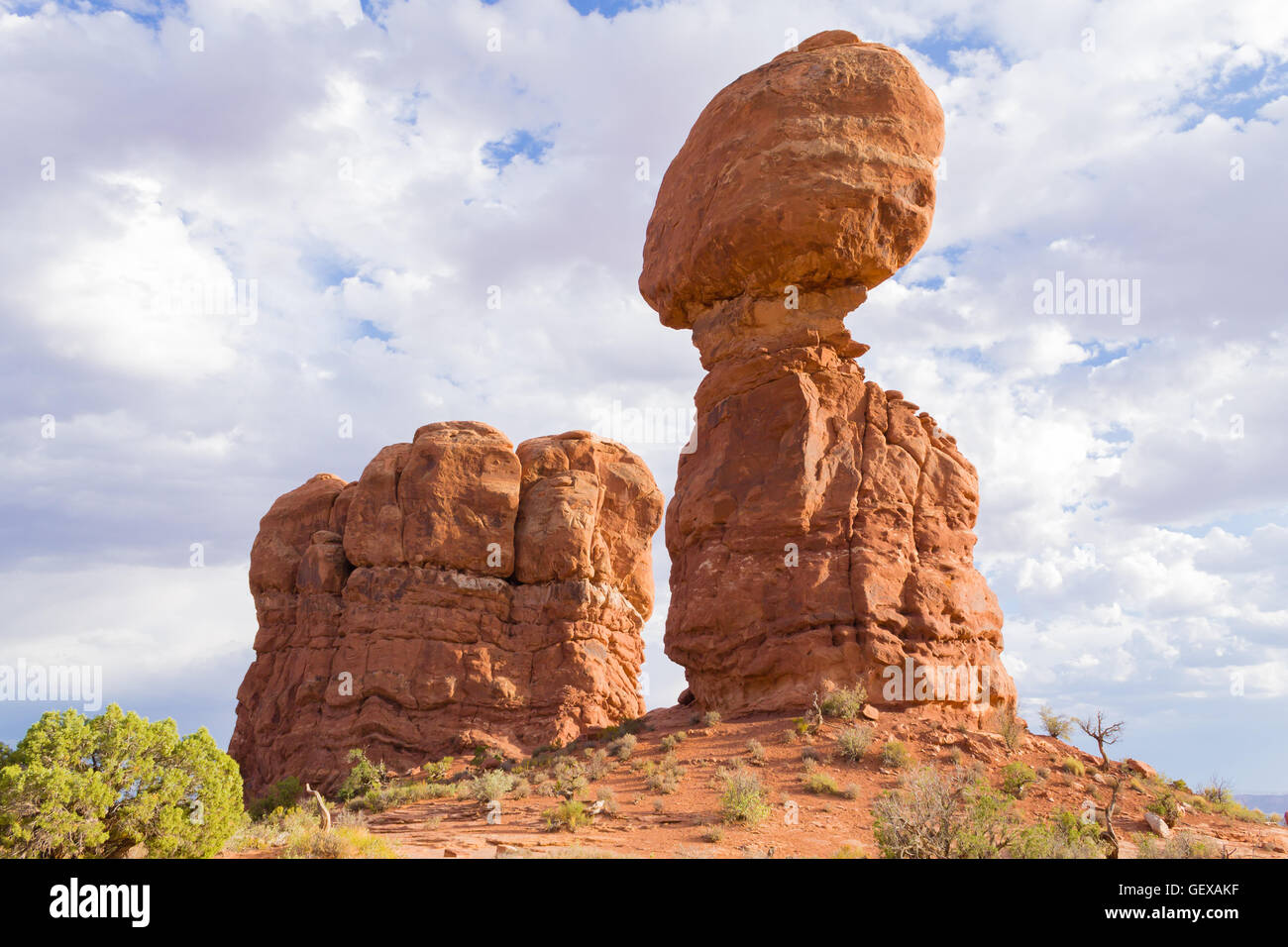 Balanced rock, Arches National Park, Utah. Geological formations. Red ...