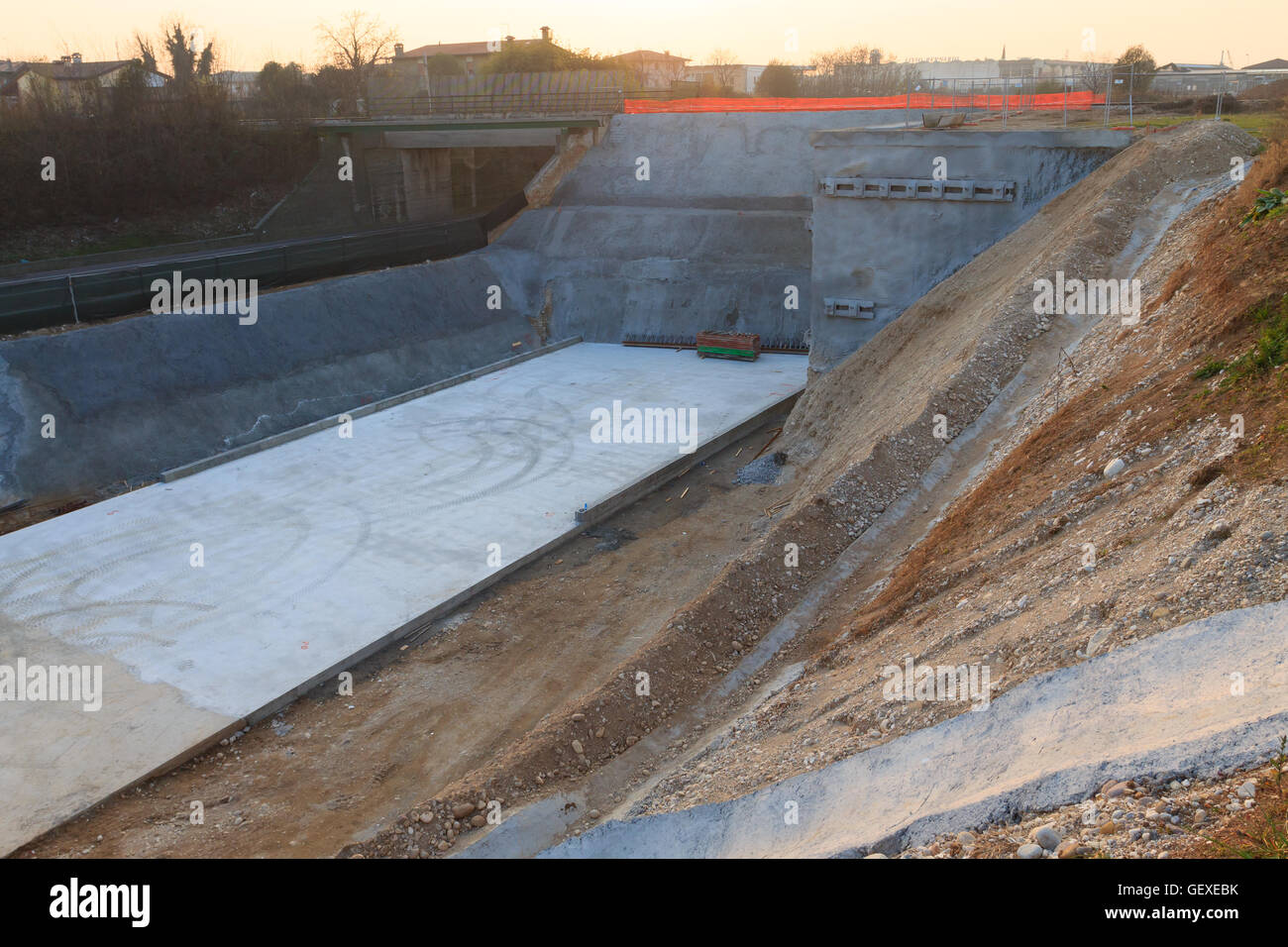 Detail of a road construction site for a new highway. Civil Engineering ...