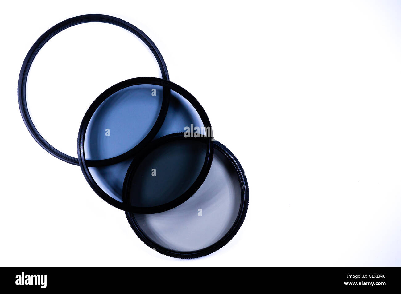 Photographic camera equipment lens filter on white background Stock ...