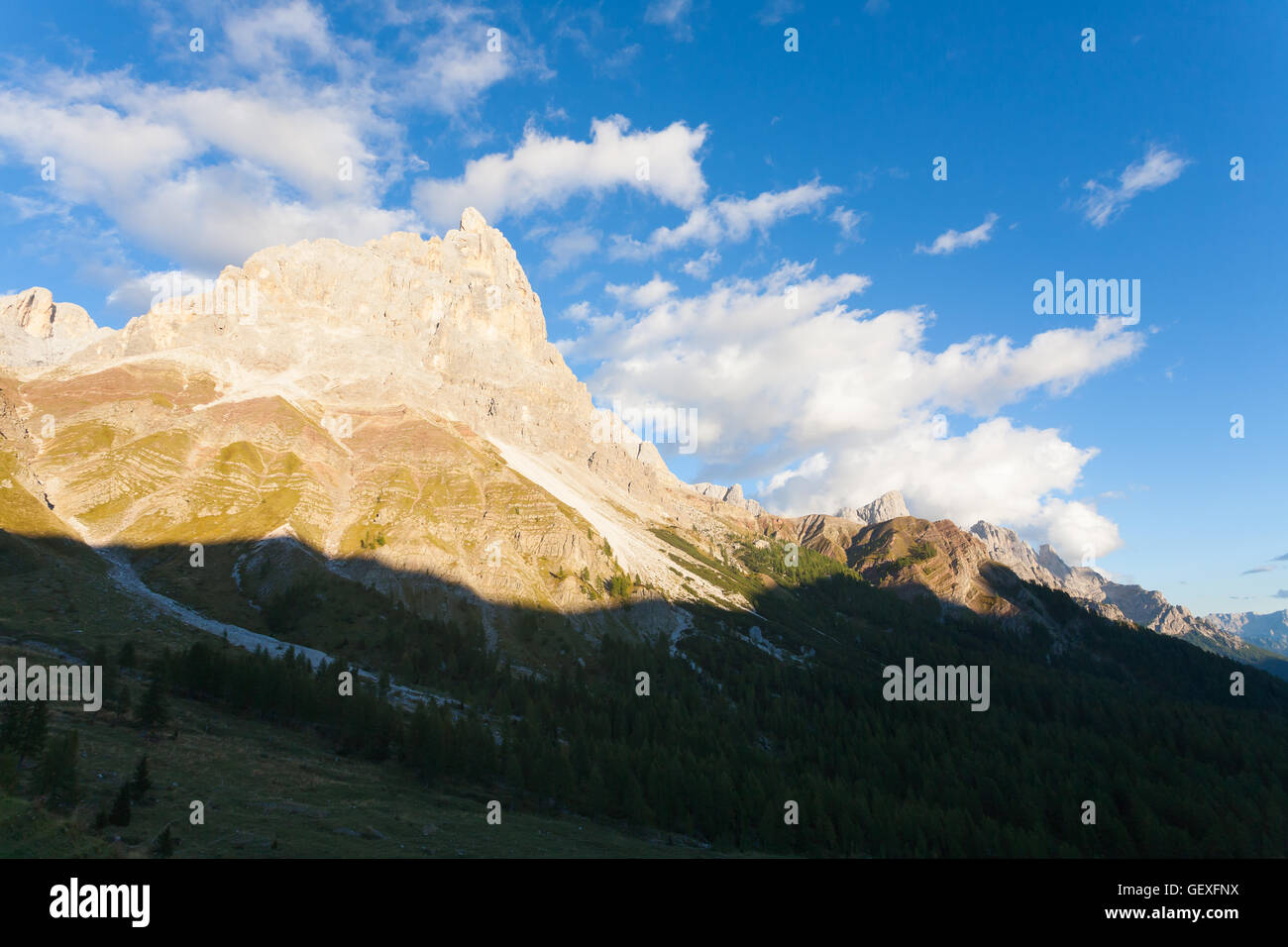 Panorama from Italian Alps from "San Martino di Castrozza". Dolomites ...