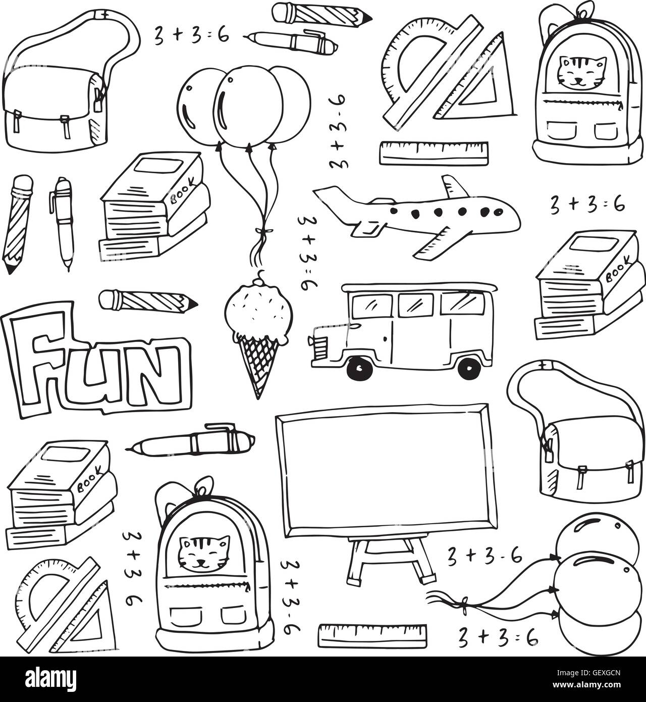 Hand draw classroom supplies doodles hi-res stock photography and ... Hand draw classroom supplies doodles hi-res stock photography and ...