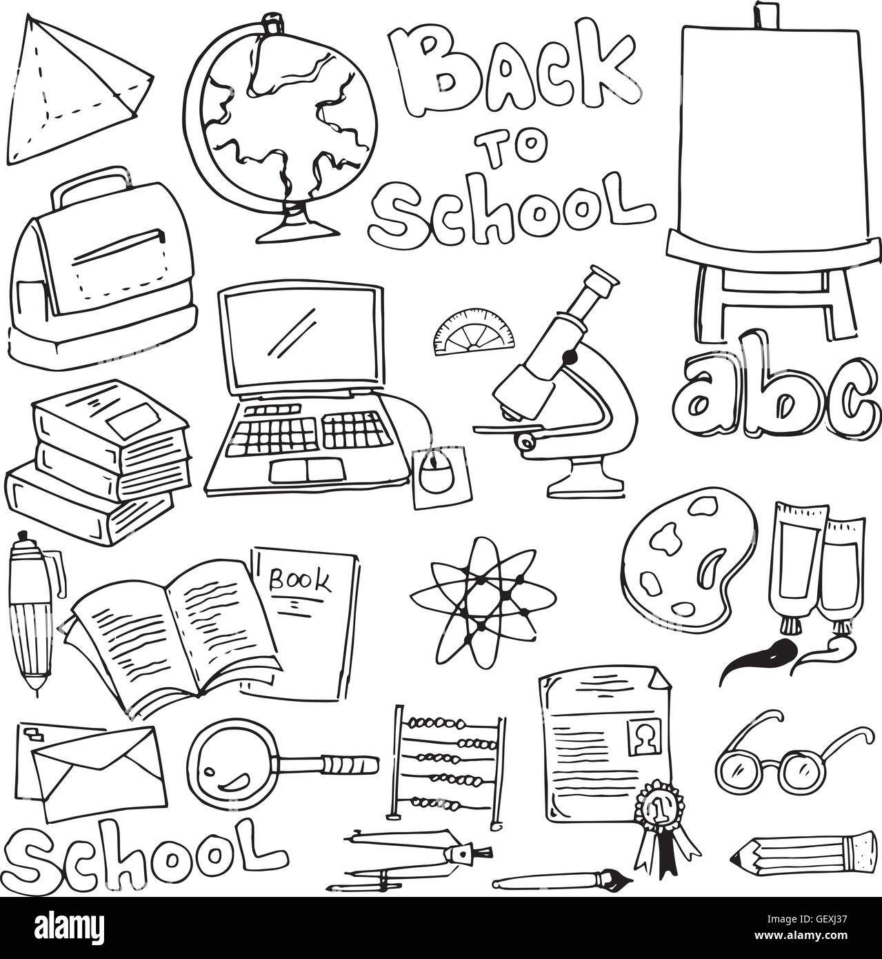 Back to school art Black and White Stock Photos & Images - Alamy