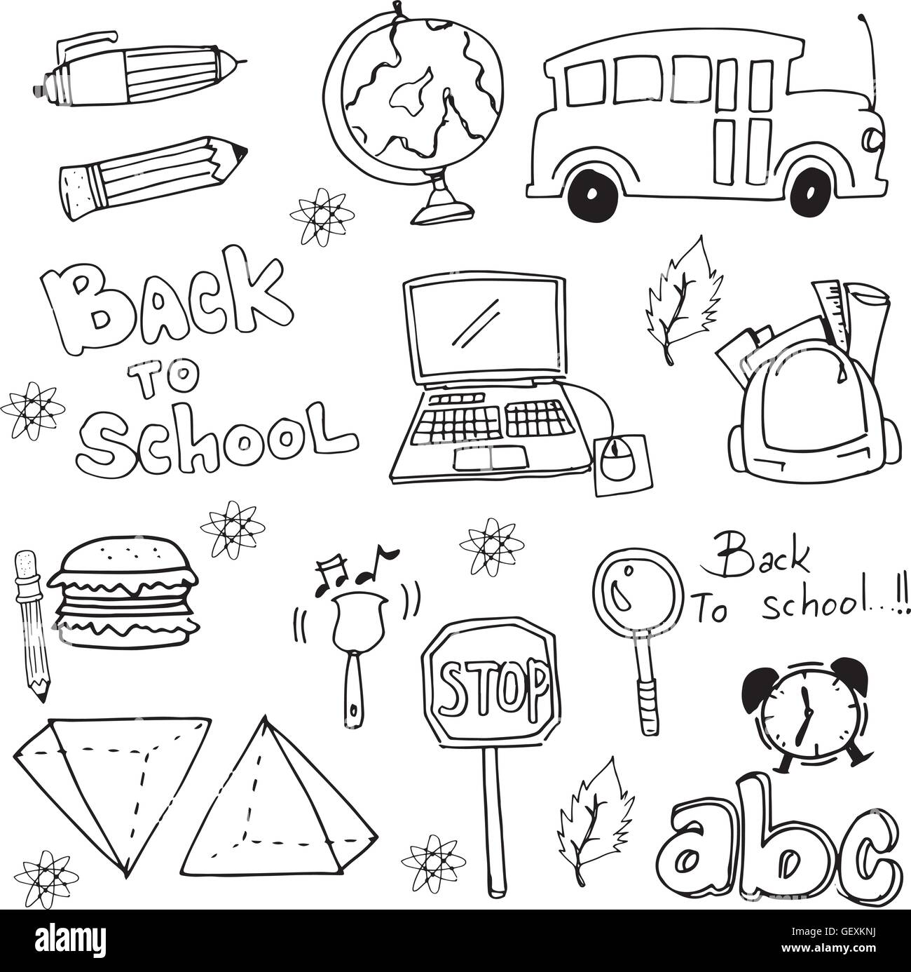 Hand draw classroom supplies doodles hi-res stock photography and ... Hand draw classroom supplies doodles hi-res stock photography and ...