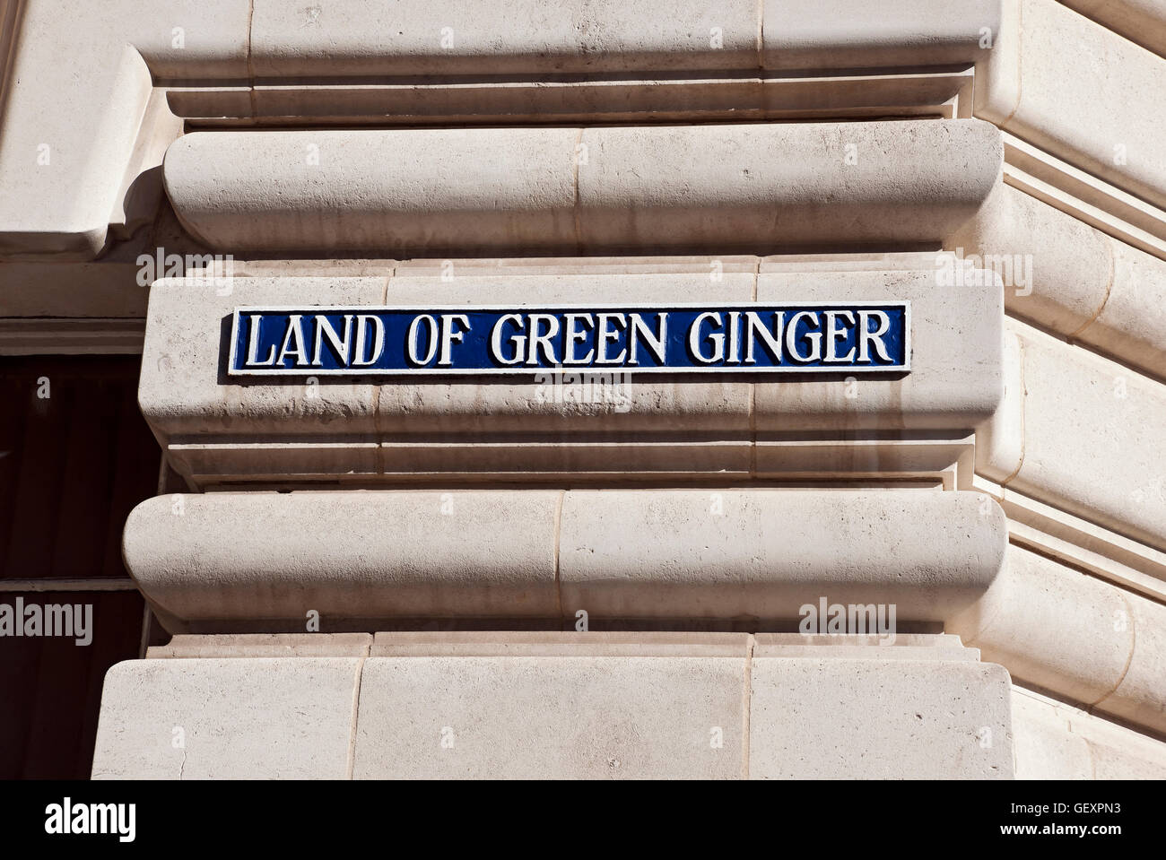 Land of Green Ginger street sign Stock Photo - Alamy