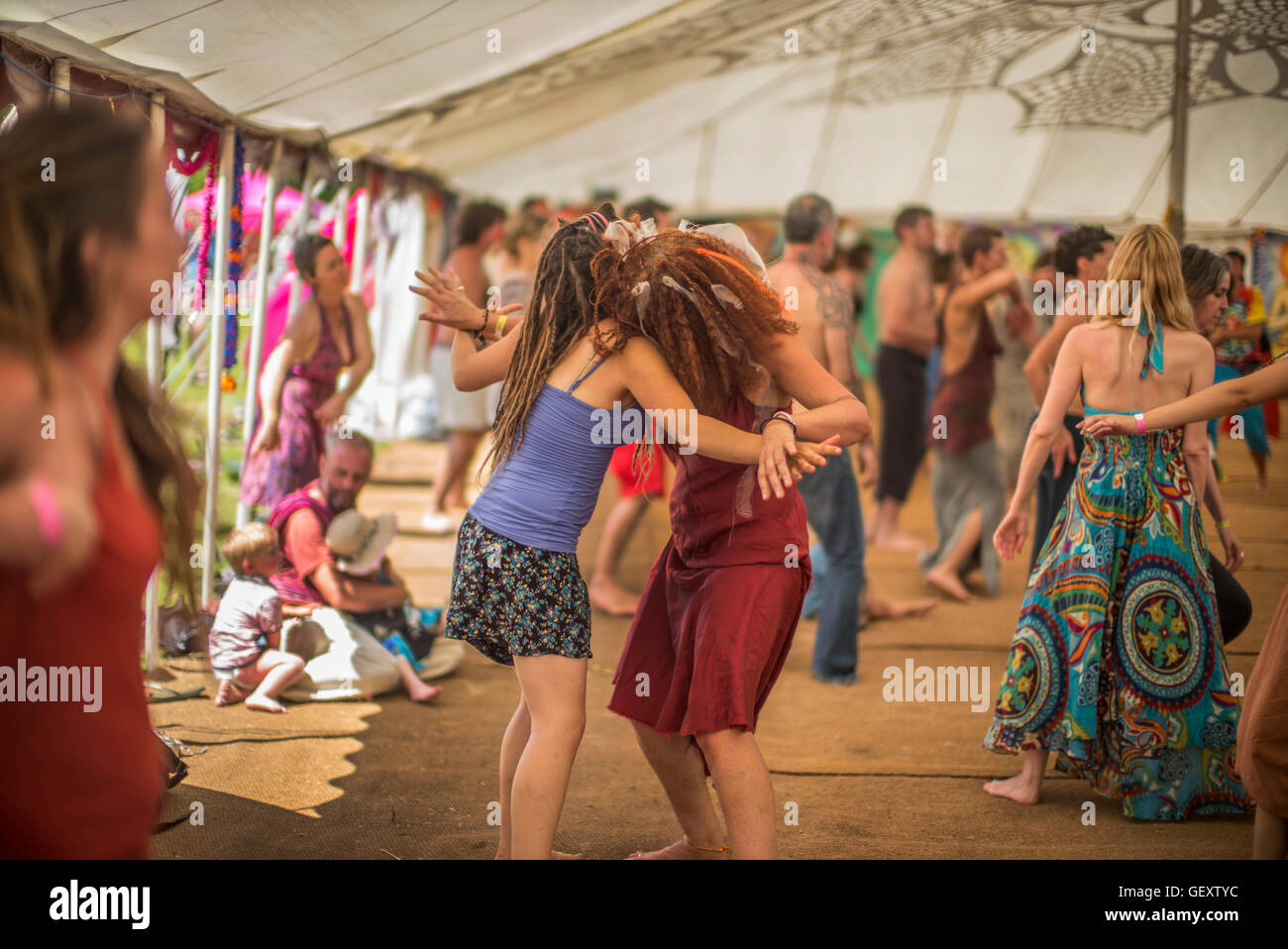 People embracing during a workshop at the Colourfest Festival at St ...