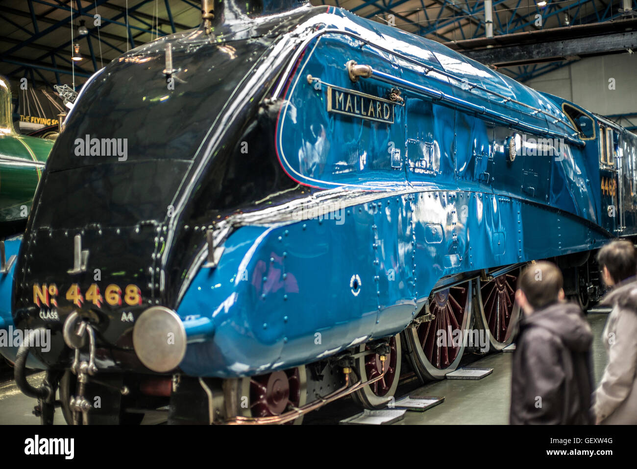The Mallard steam locomotive on display at the National Railway Museum ...