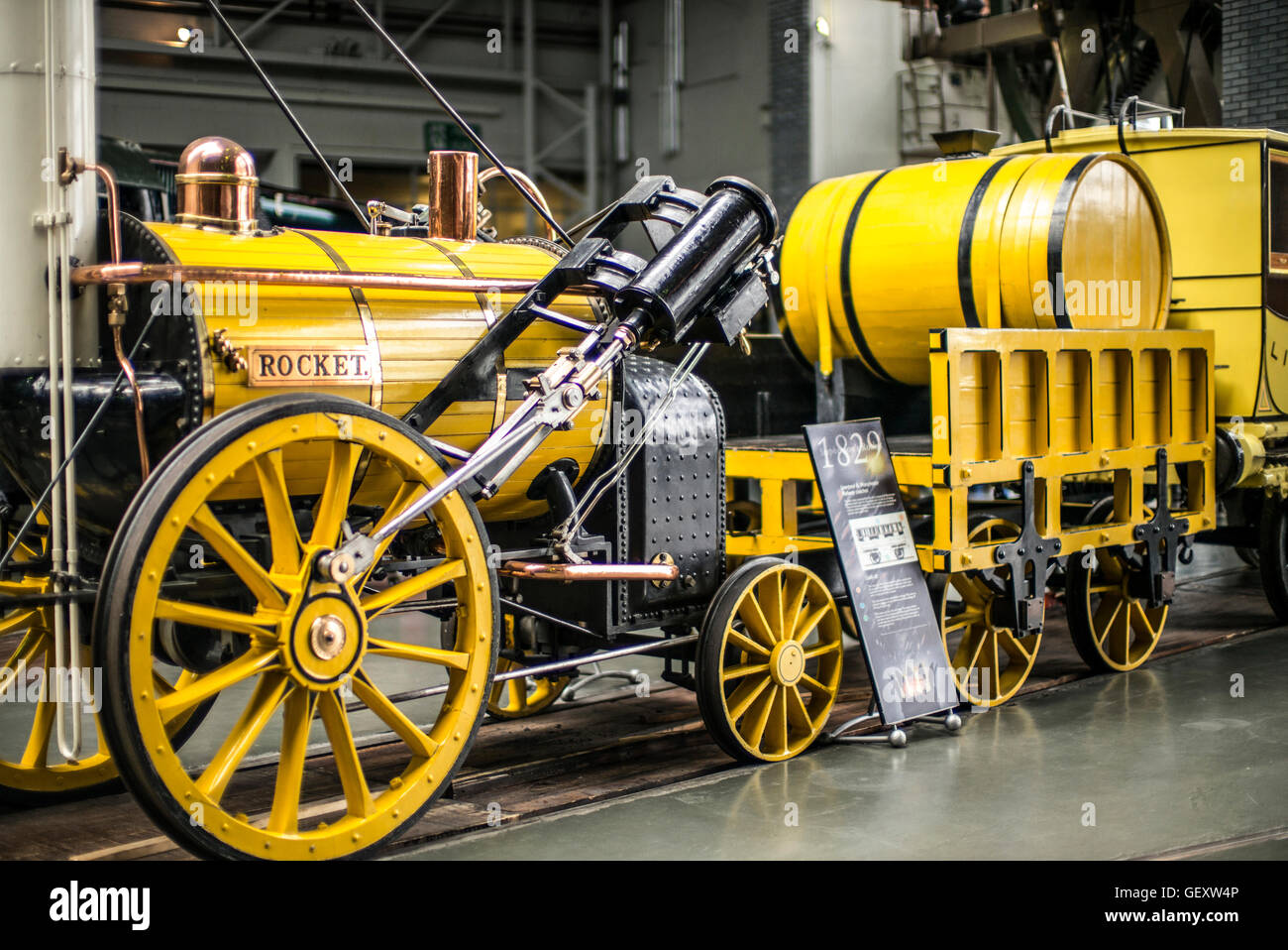 Stephensons Rocket Steam Locomotive On Display At The National Railway