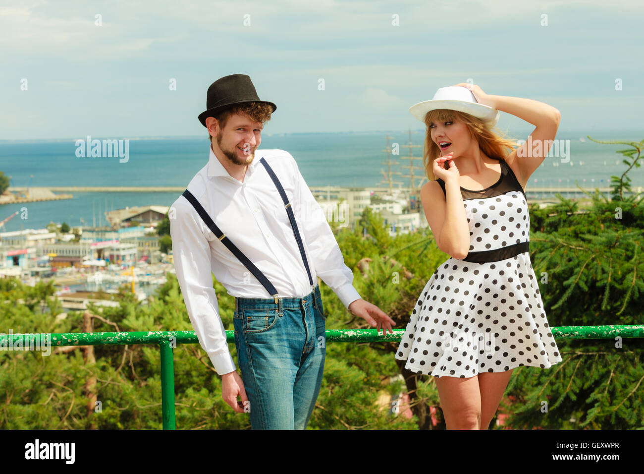 Summer holidays love relationship and dating concept - romantic playful ...