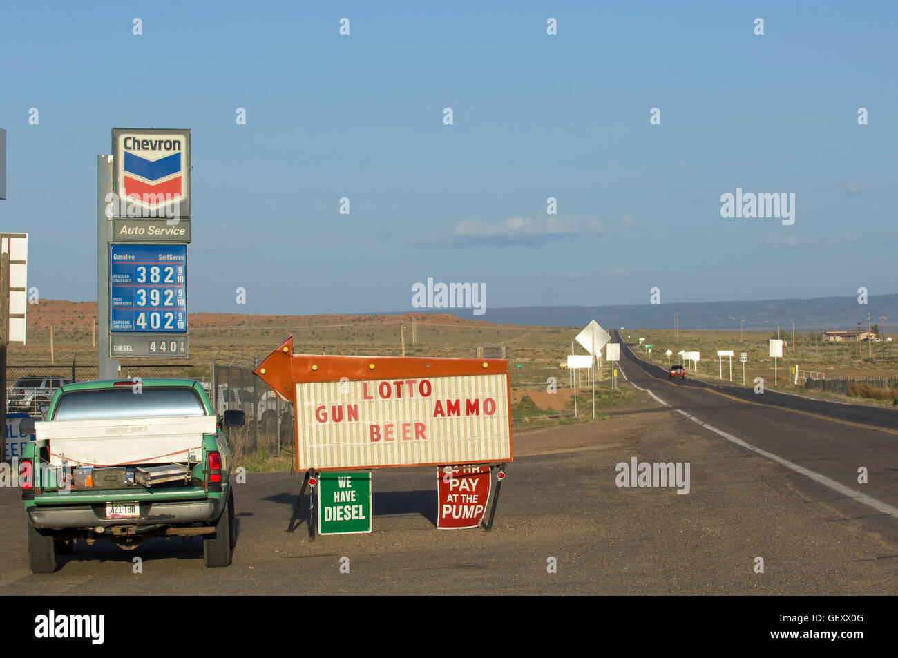 Sign outside of a gas station Stock Photo - Alamy