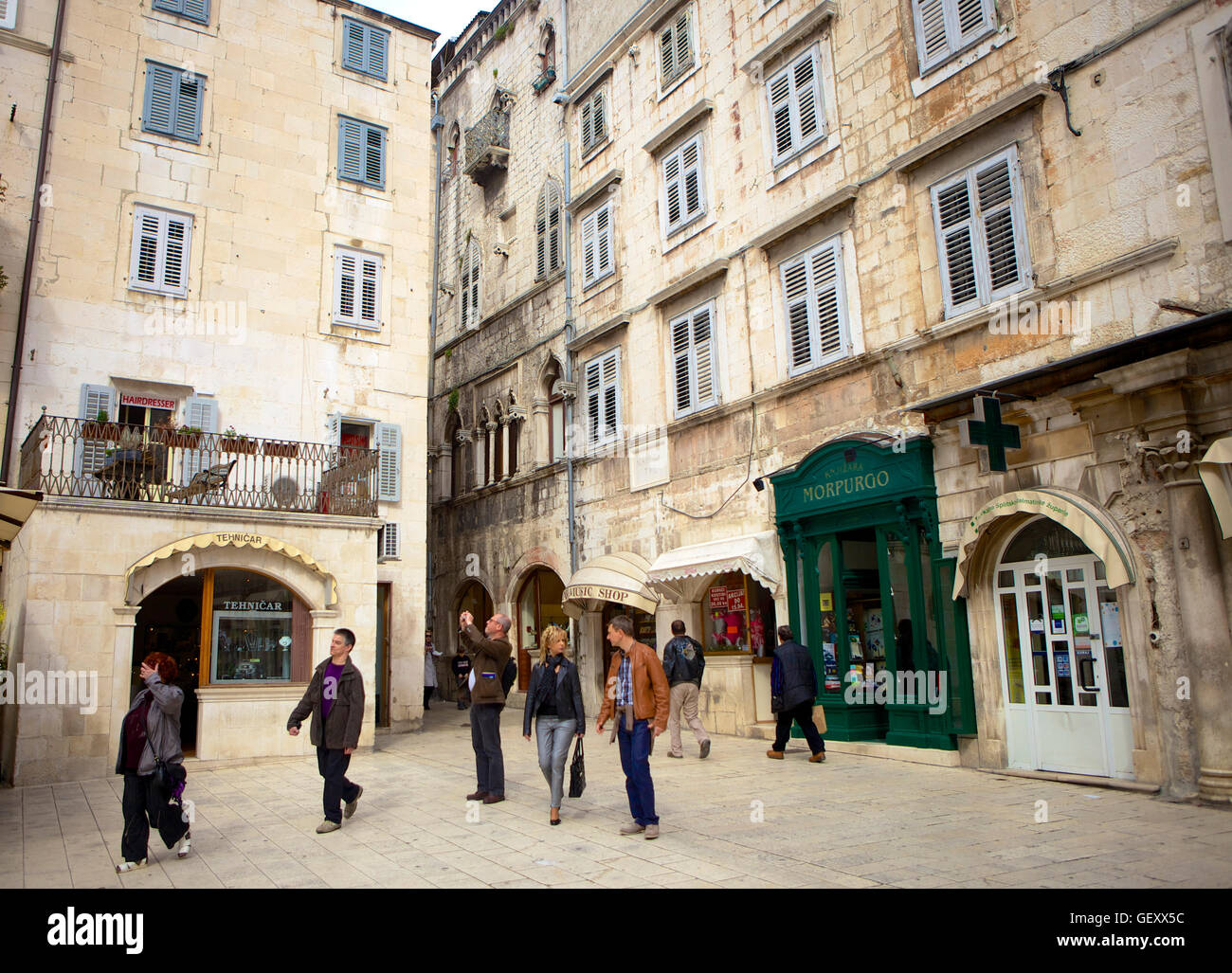 Old buildings in the People's Square in Split Stock Photo - Alamy