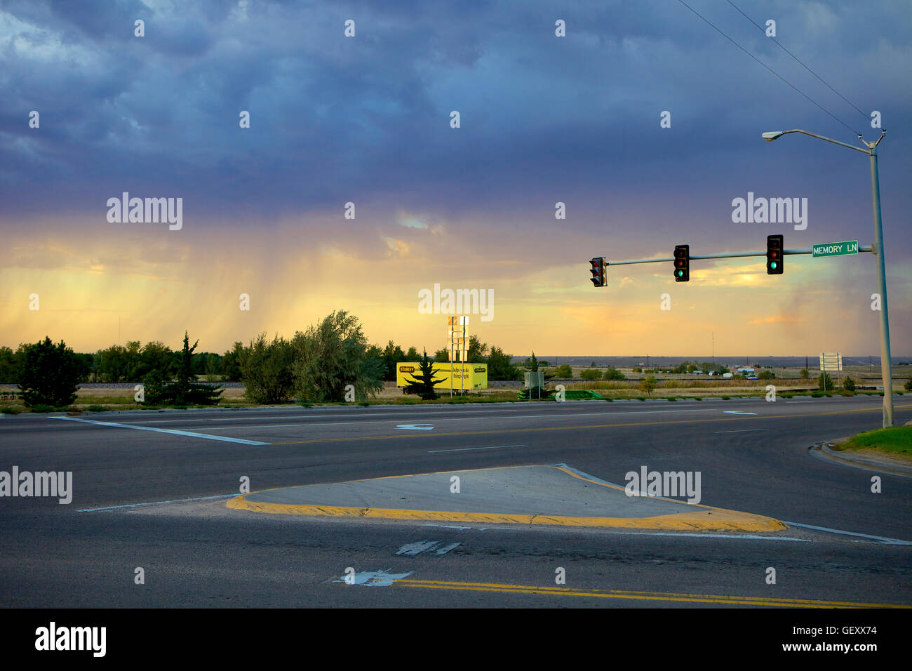 Approaching road junction hi-res stock photography and images - Alamy